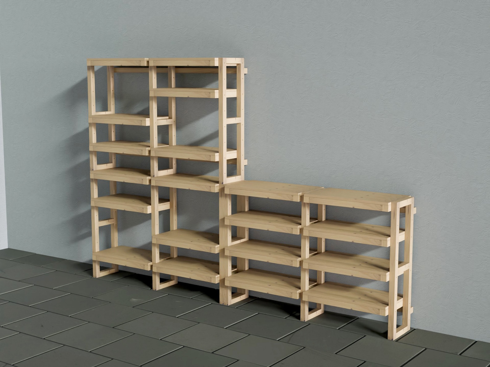 Plans for Modular Wooden Workshop Shelving and Workbench Woodwork Plans ...