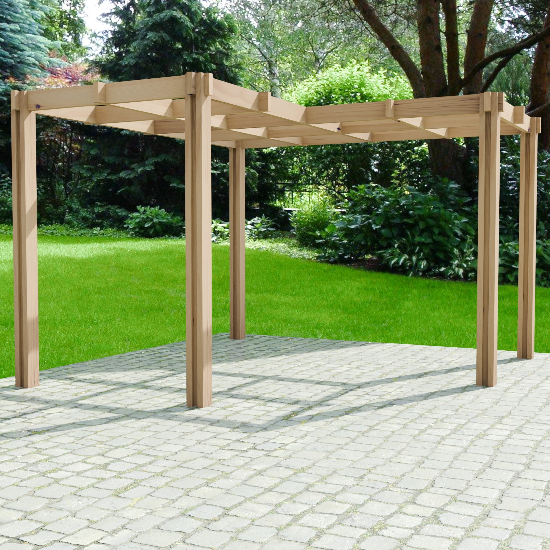 L Shaped Ranch Home Pergola