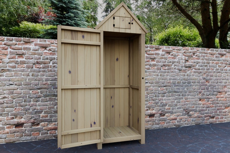 Plans for Wooden Garden Tall Sentry Box Small Shed Store Digital ...