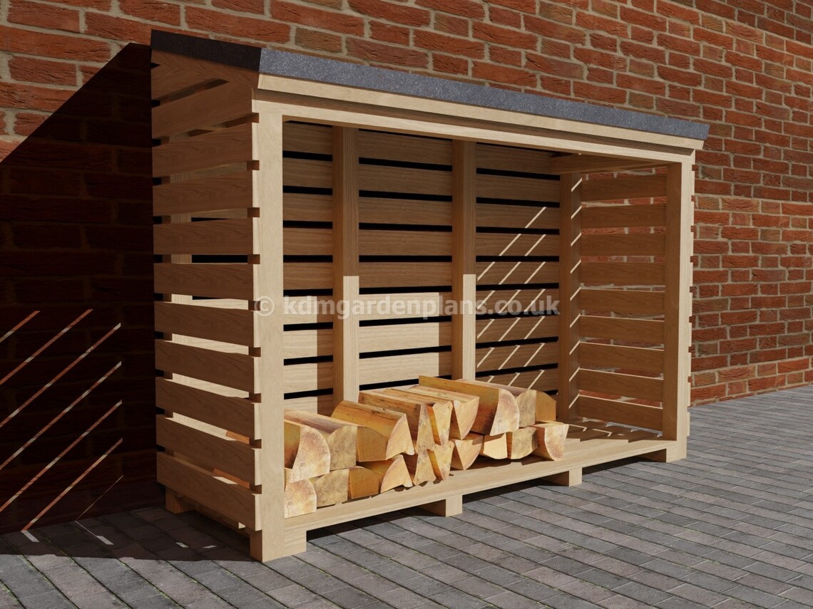 Plans for Garden Log or Firewood Store 1.8m X 0.6m X 1.45m DIY Digital ...