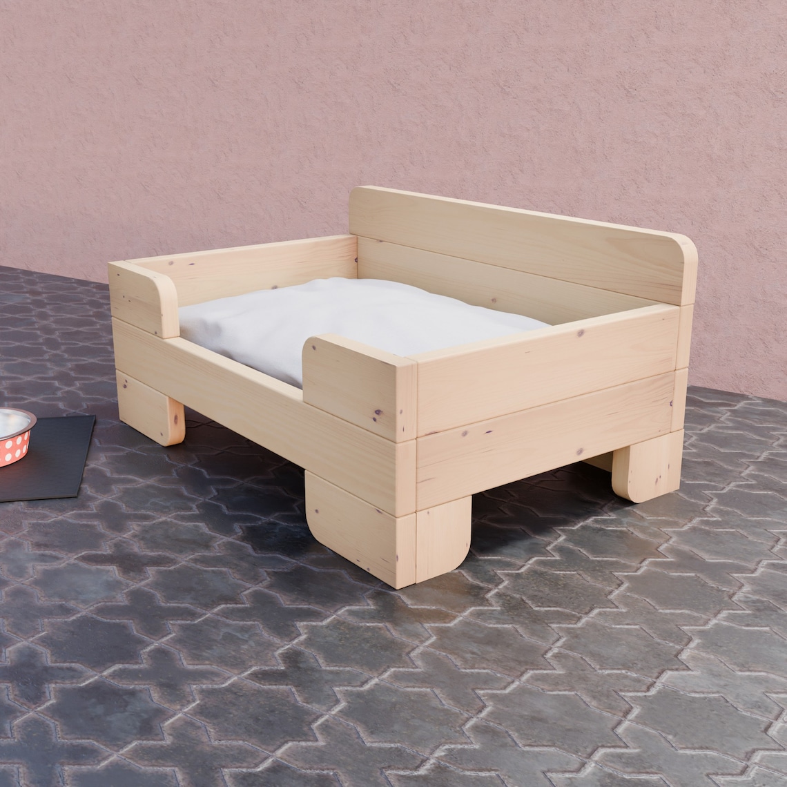 Raised Dog Bed With Side Access 120cm X 70cm Dog Bedding Woodwork Plans ...