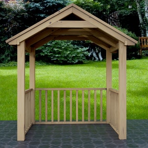 Plans for Wooden Garden Arbour Shelter 76" X 51" Pitched Shelter BBQ ...