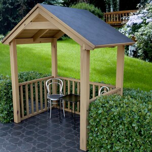 Plans for Wooden Garden Arbour Shelter 2m X 1.3m Pitched Shelter BBQ ...