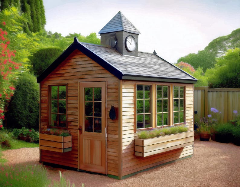 Plans for 2.4m X 3.0m 8x10 Wooden Summer Garden Building Shed Workshop ...