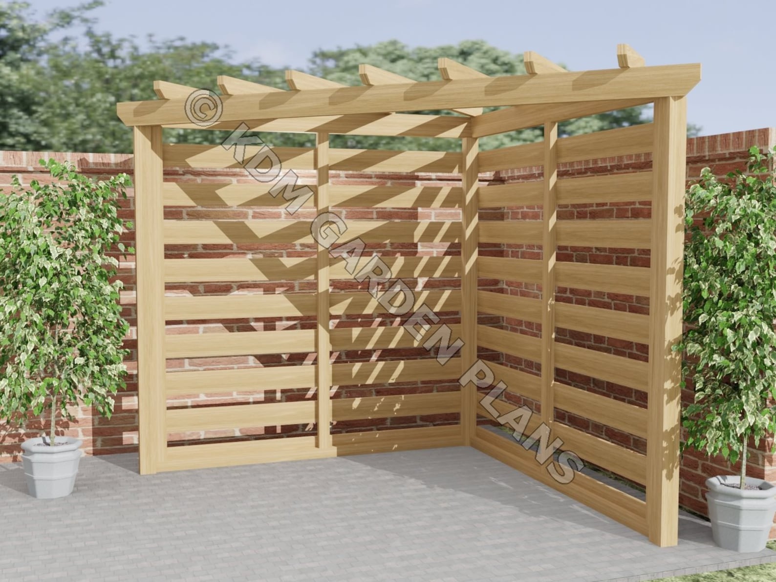 Plans for Wooden Corner Pergola 8ft X 8ft DIY Digital Woodwork Plan ...