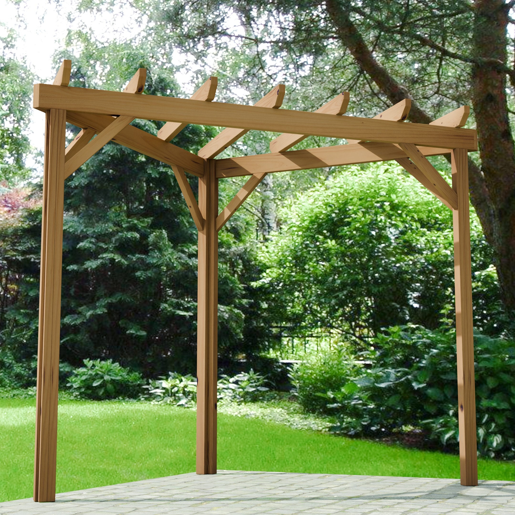 L Shaped Ranch Home Pergola