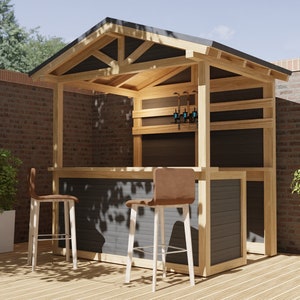 Plans for Wooden Home Bar Pitched Roof 2m X 1.5m Tiki DIY Digital ...