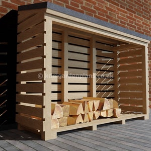Plans for Garden Log or Firewood Store 1.8m X 0.6m X 1.45m DIY Digital ...