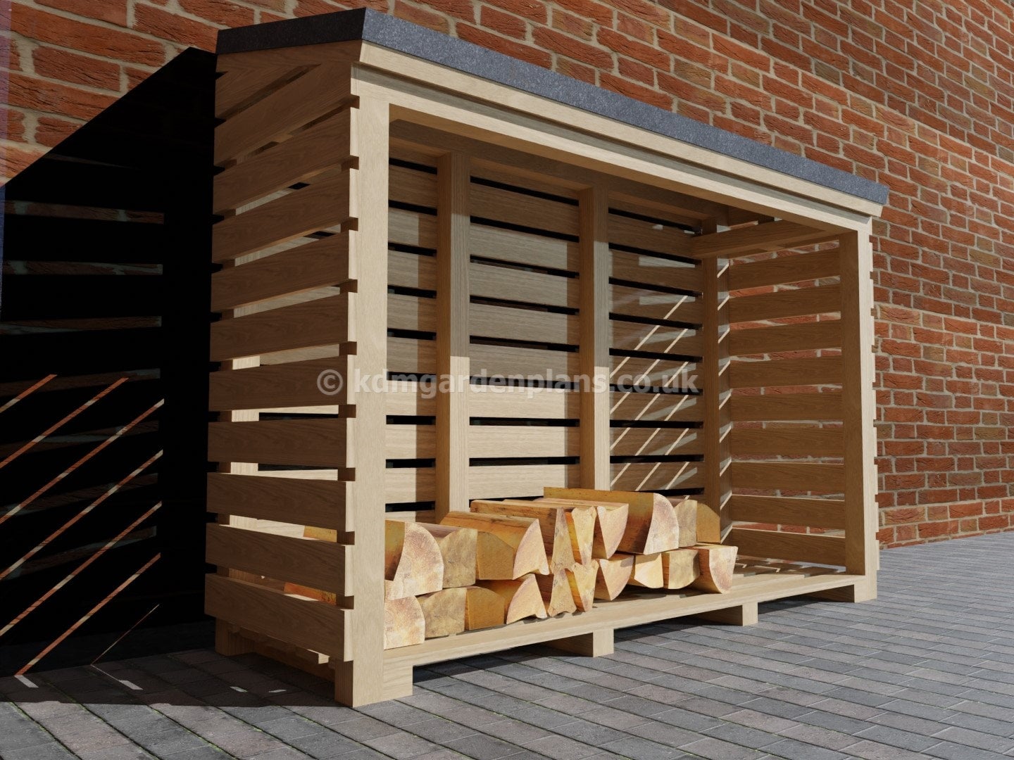 Plans for Garden Log or Firewood Store 1.8m X 0.6m X 1.45m DIY Digital ...