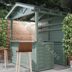 Plans for Wooden Home Bar Pitched Roof 2m X 1.5m Tiki DIY Digital ...