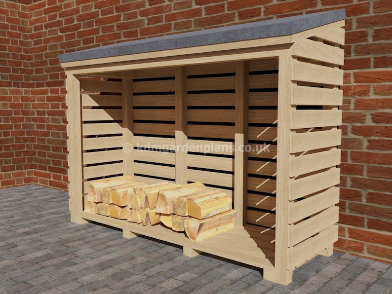 Plans for Garden Log or Firewood Store 1.8m X 0.6m X 1.45m DIY Digital ...