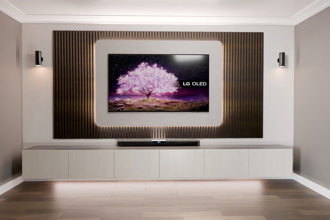 Plans for Media Wall Easy Step by Step Plans 45" to 85" Tv DIY Digital ...