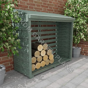 Plans for Garden Log or Firewood Store 1.55x0.57mx1.35m DIY Digital ...