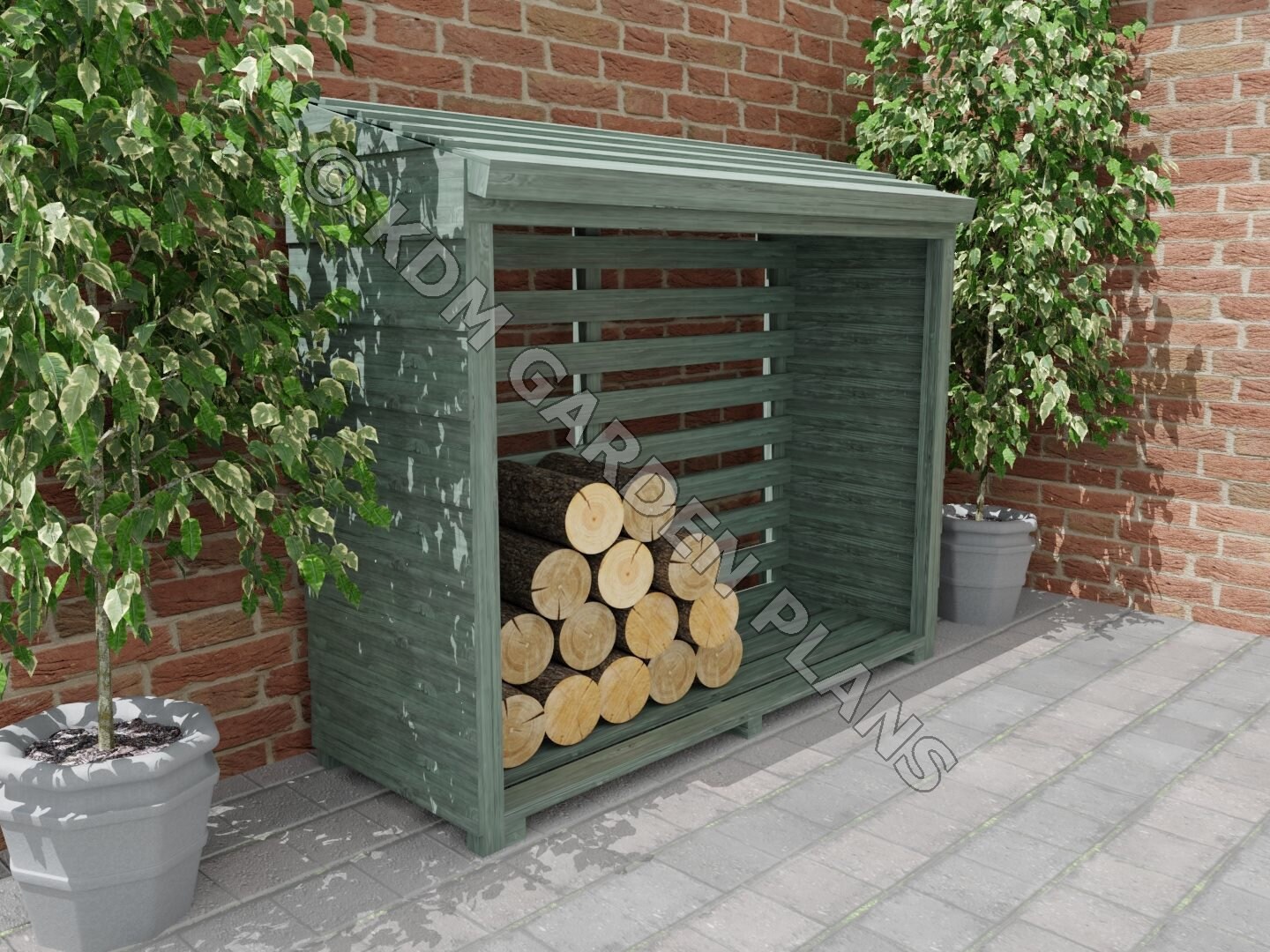 Plans for Garden Log or Firewood Store 1.55x0.57mx1.35m DIY Digital ...