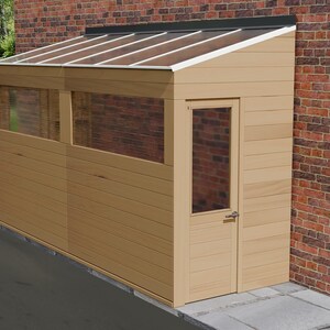Plans for Wooden Narrow Covered Lean to Side of House Shelter 1.8m ...