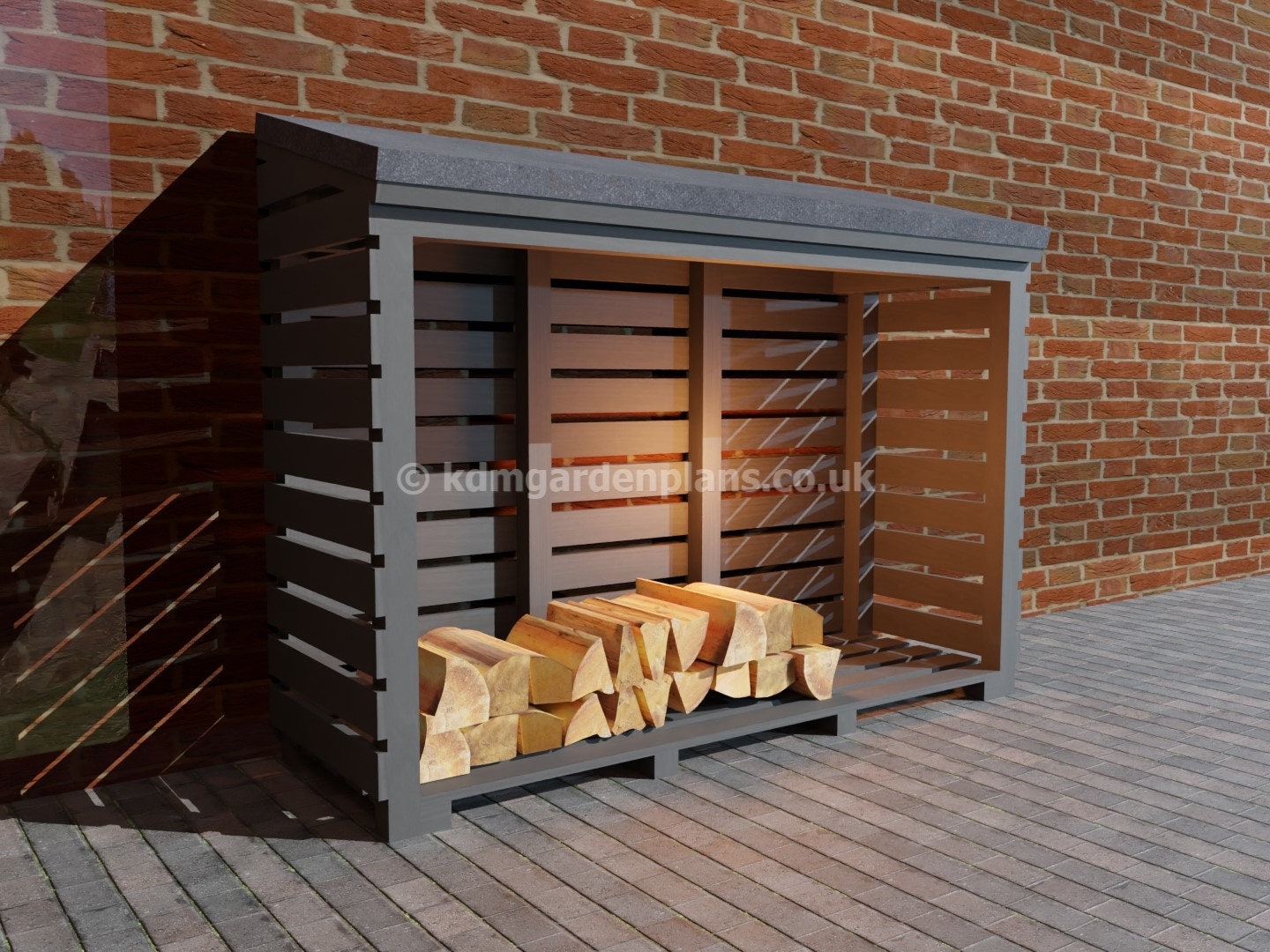 Plans for Garden Log or Firewood Store 1.8m X 0.6m X 1.45m DIY Digital ...