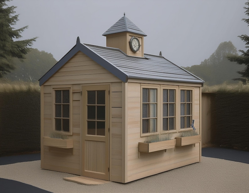 Plans for 2.4m X 3.0m 8x10 Wooden Summer Garden Building Shed Workshop ...