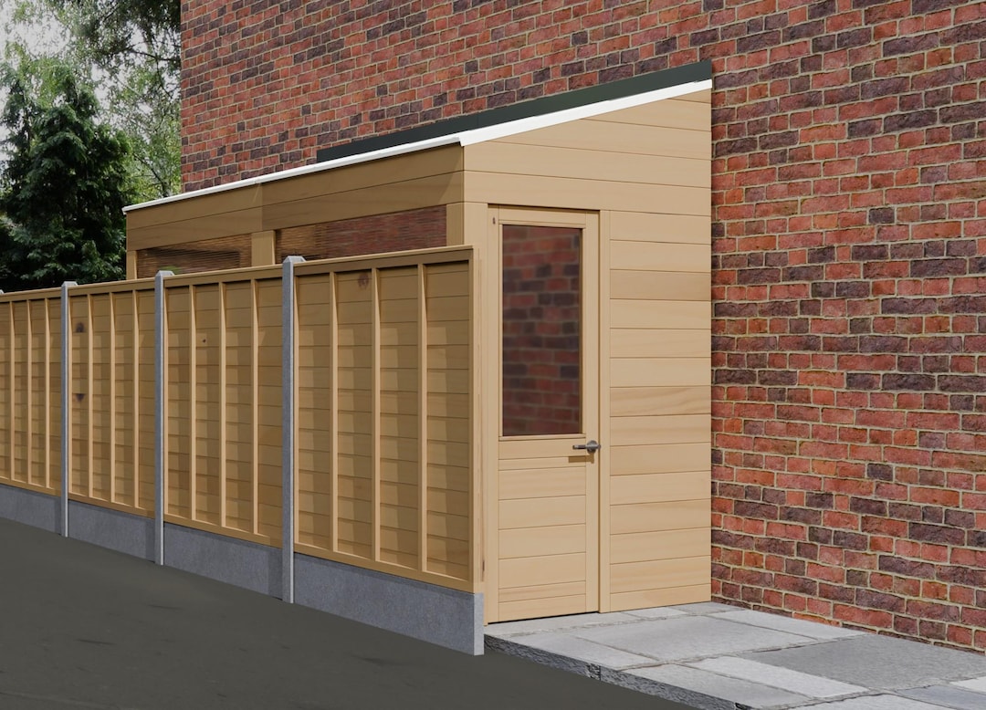 Plans for Wooden Narrow Covered Lean to Side of House Shelter 1.5m ...