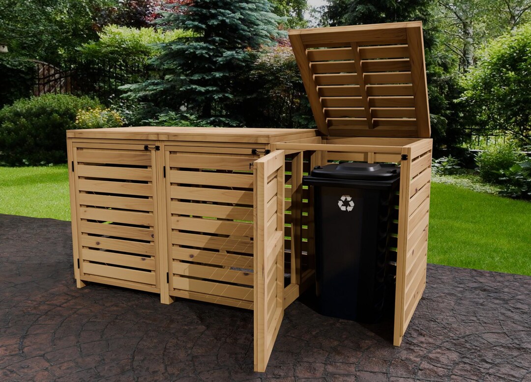 Plans for Triple Garbage Wheelie Bin Store Compound 96gal 64 Gal and ...