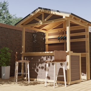 Plans for Wooden Home Bar Pitched Roof 2m X 1.5m Tiki DIY Digital ...
