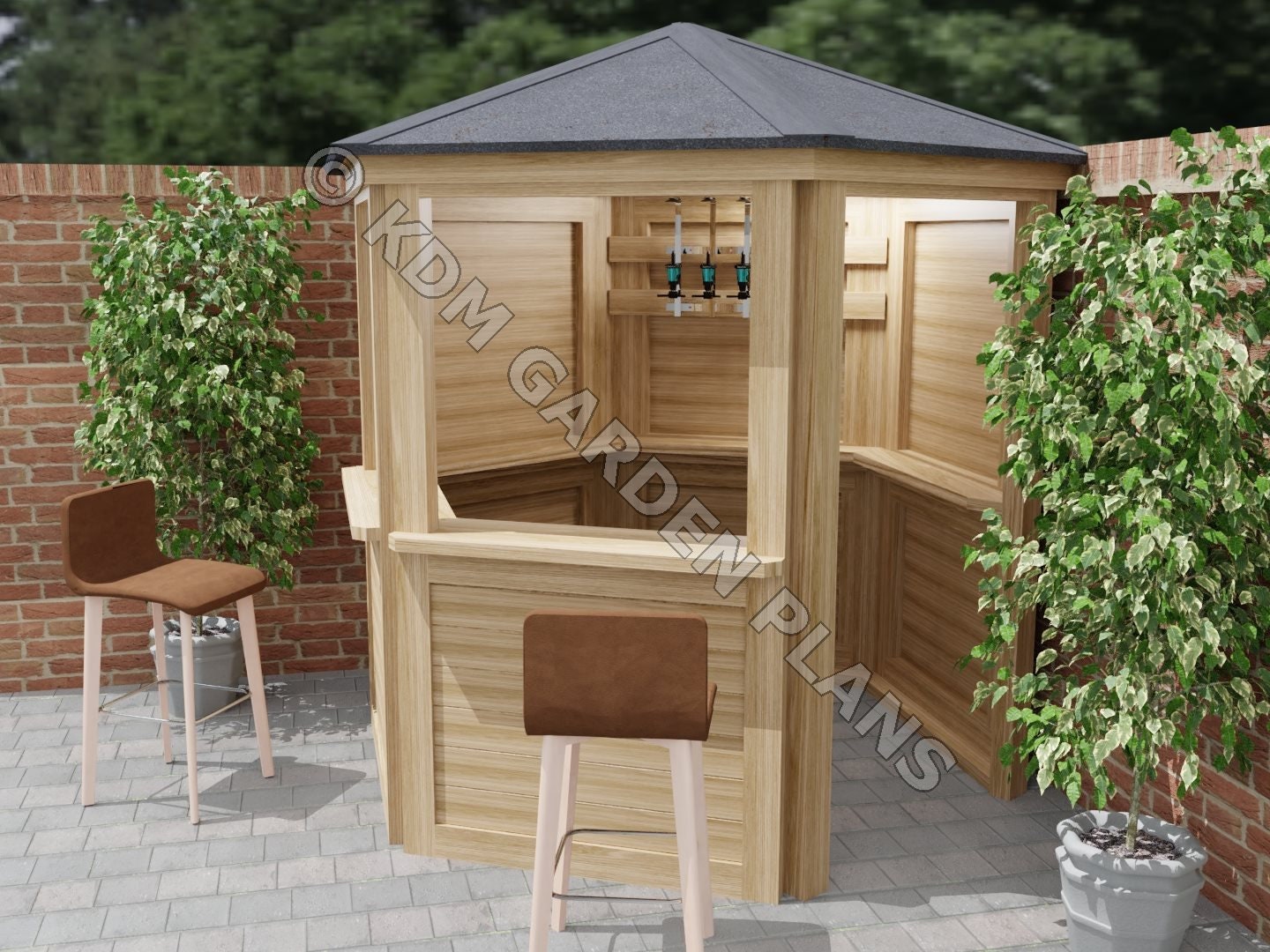 Hexagonal Garden Bar 2.4mx2.4m Cocktail Gin Tiki build Plans - Etsy UK