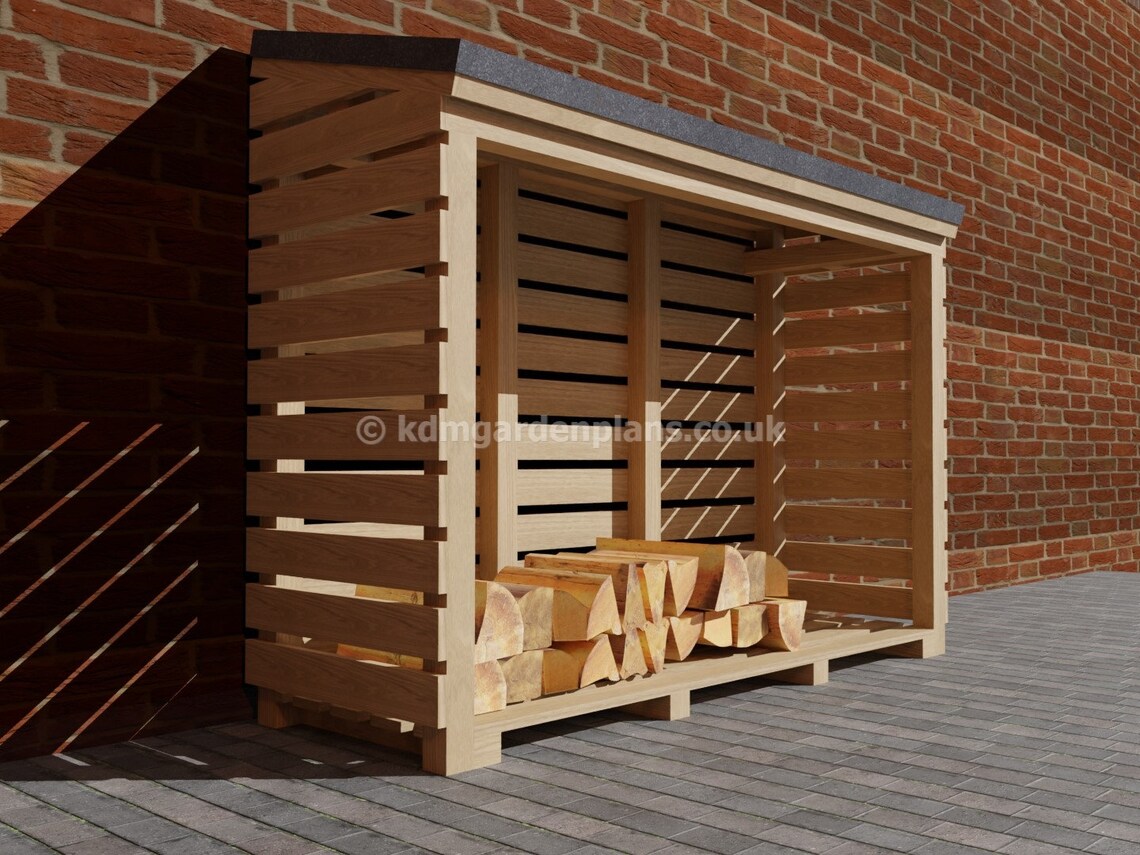 Plans for Garden Log or Firewood Store 1.8m X 0.6m X 1.45m DIY Digital ...