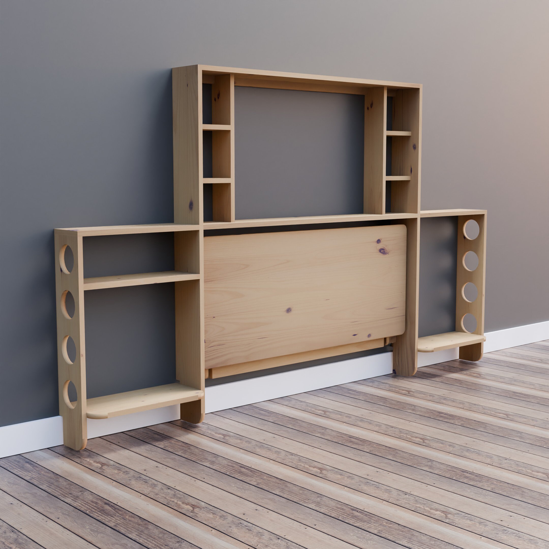 Plans for Limited Space Folding Away Craft Hobby Desk PC Storage ...