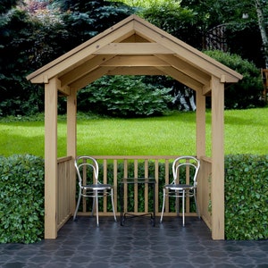 Plans for Wooden Garden Arbour Shelter 2m X 1.3m Pitched Shelter BBQ ...
