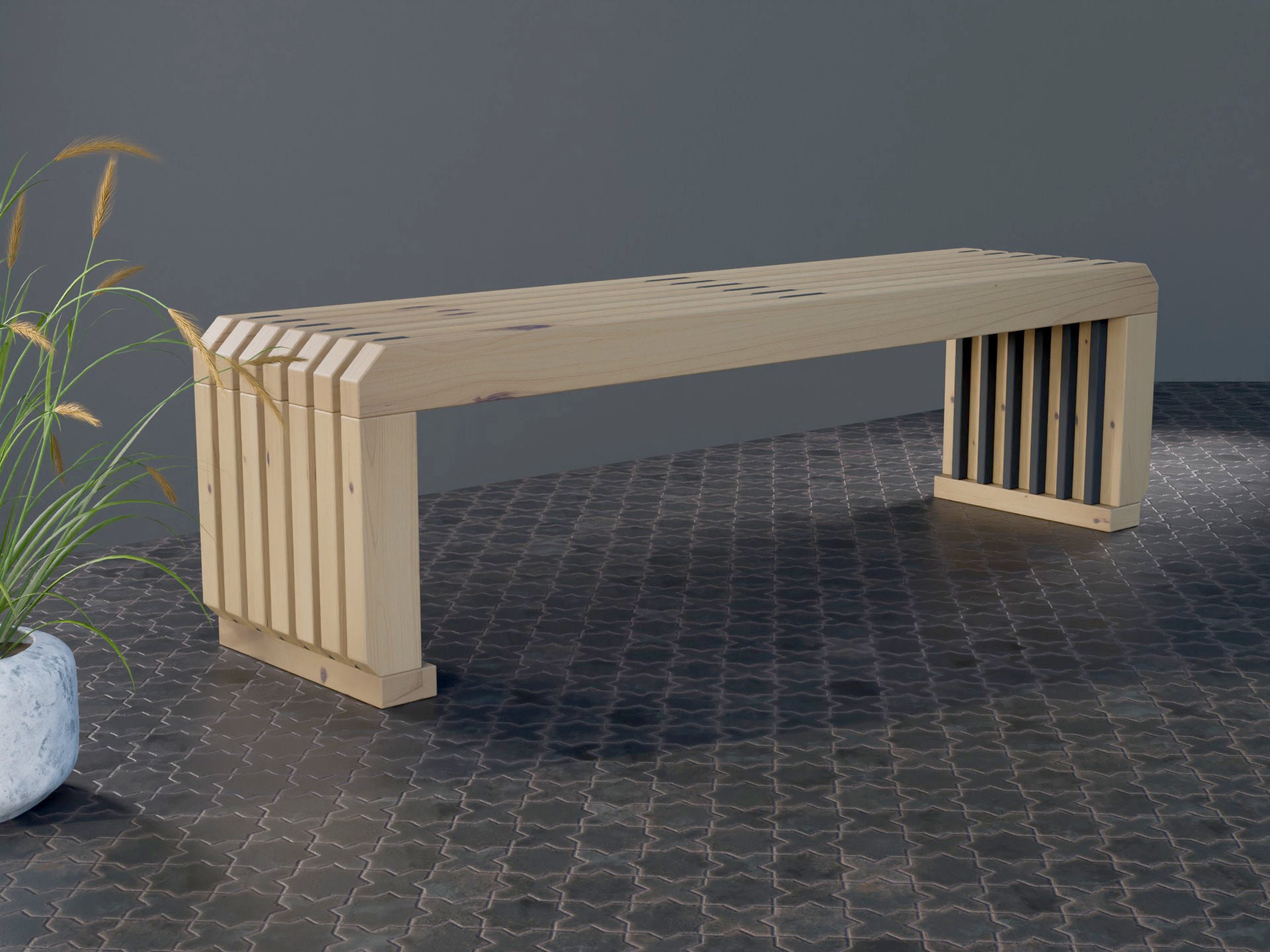 Plans for Modern Garden Bench Seat 6ft 72 DIY Digital Woodwork Plans ...