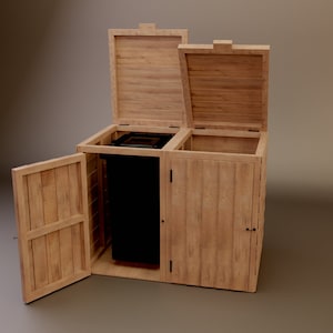 Plans for Single Double Triple Quad Garbage Wheelie Bin Store Digital ...