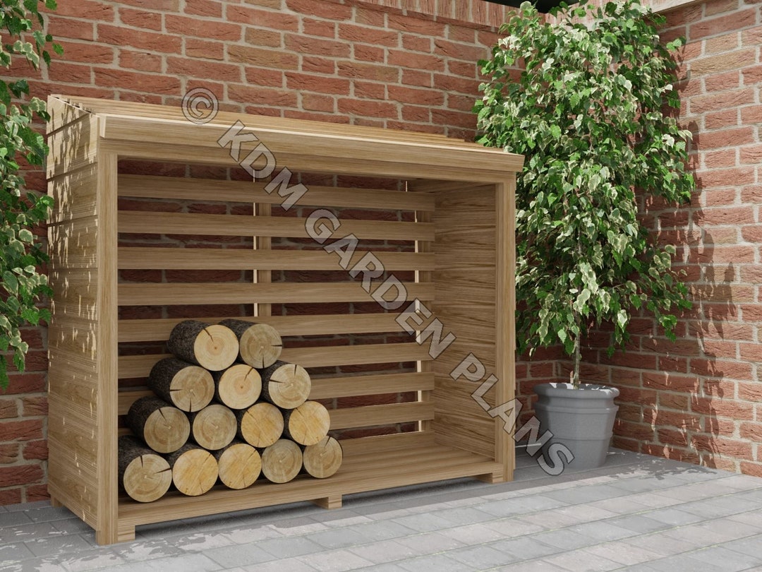 Plans for Garden Log or Firewood Store 1.55m X 0.57m X 1.35m DIY DIY ...