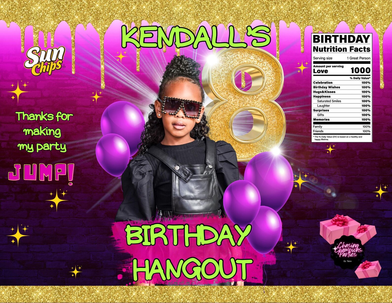 Kids Personalized Potato Chip Bags, Custom Snack Wrappers, Birthday ...