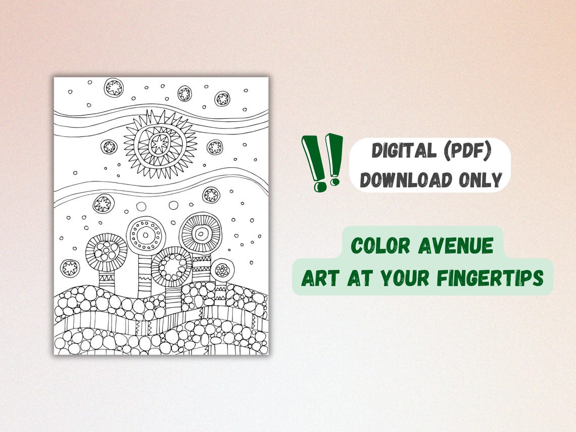 Peaceful Coloring Book - 5 Relaxing Coloring Pages for Adults, Teens ...