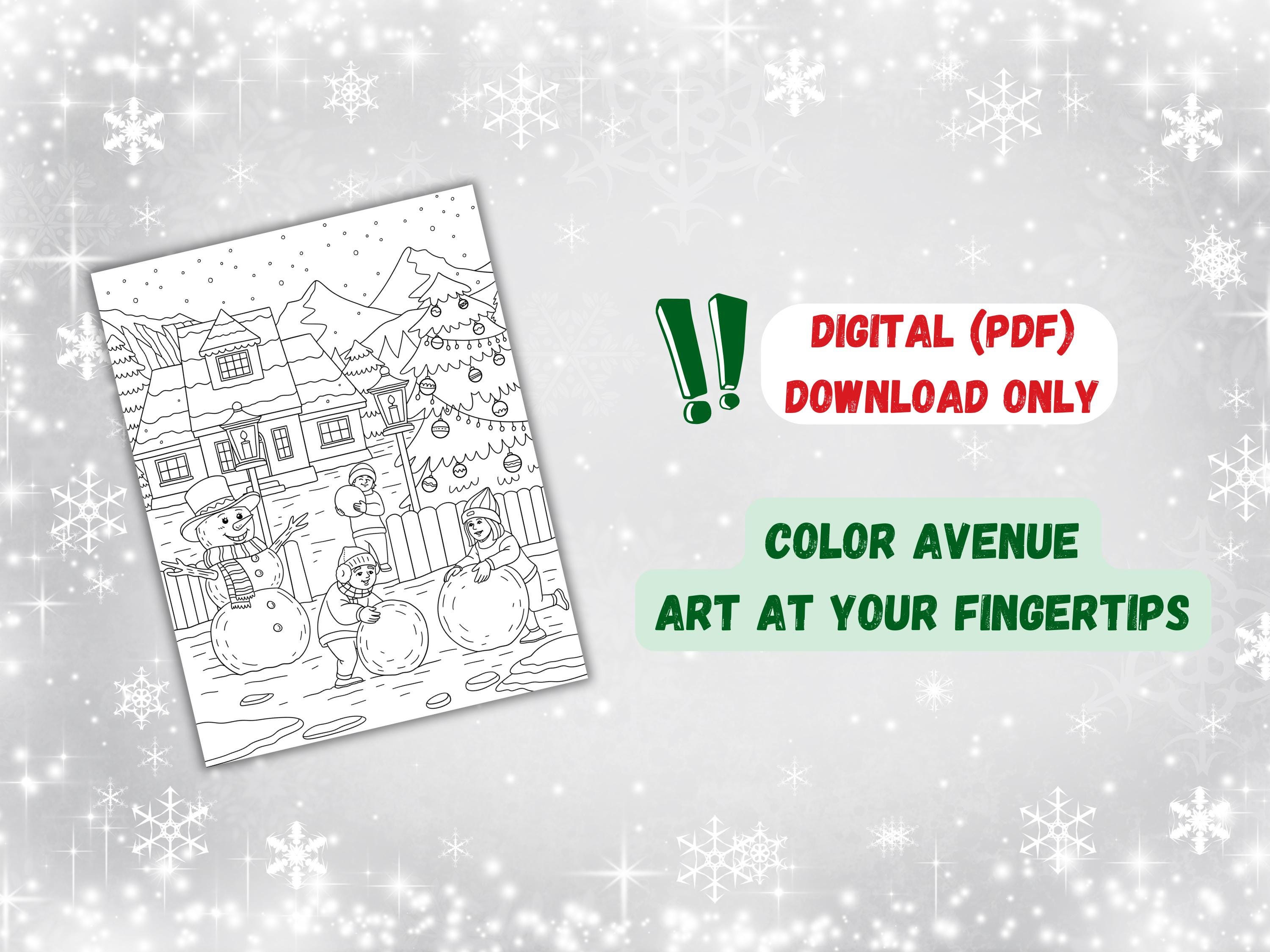 Christmas Coloring Pages for Adults, Teens and Seniors - 5 Coloring ...