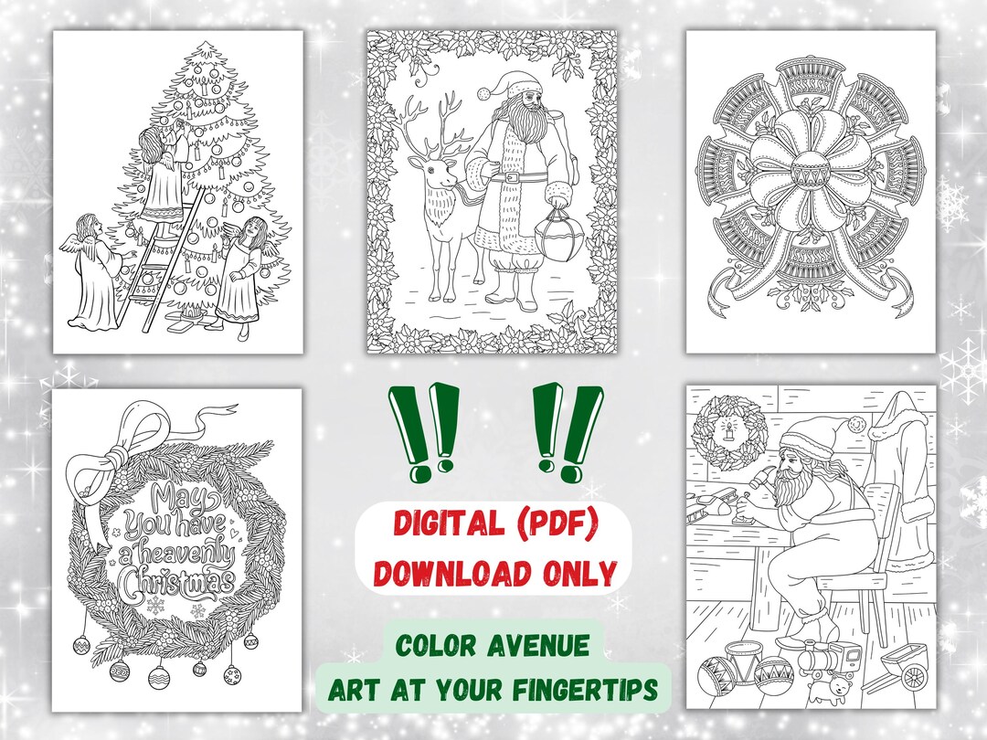 Christmas Coloring Pages for Adults, Teens and Seniors - 5 Coloring ...