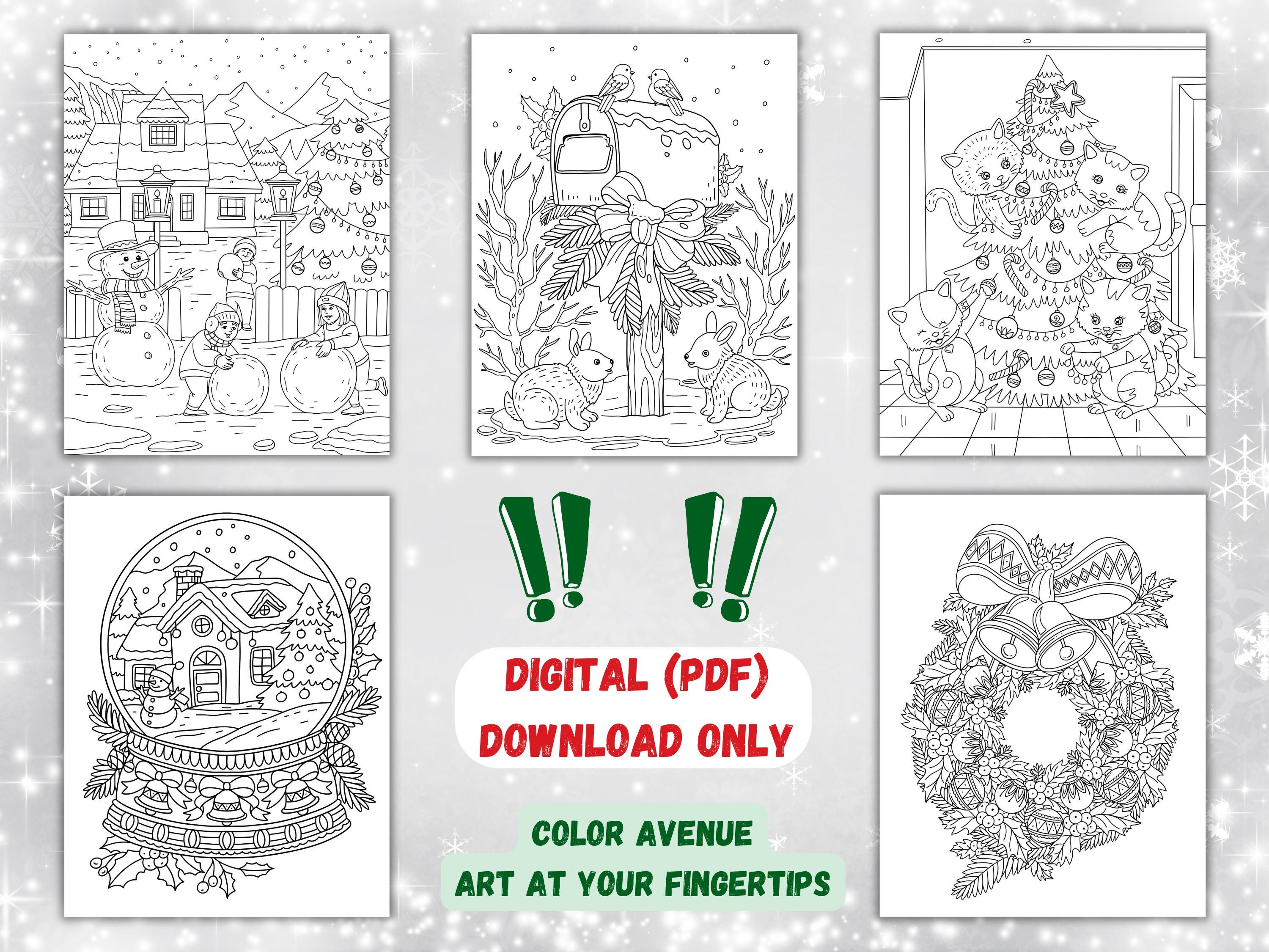 Christmas Coloring Pages for Adults, Teens and Seniors - 5 Coloring ...