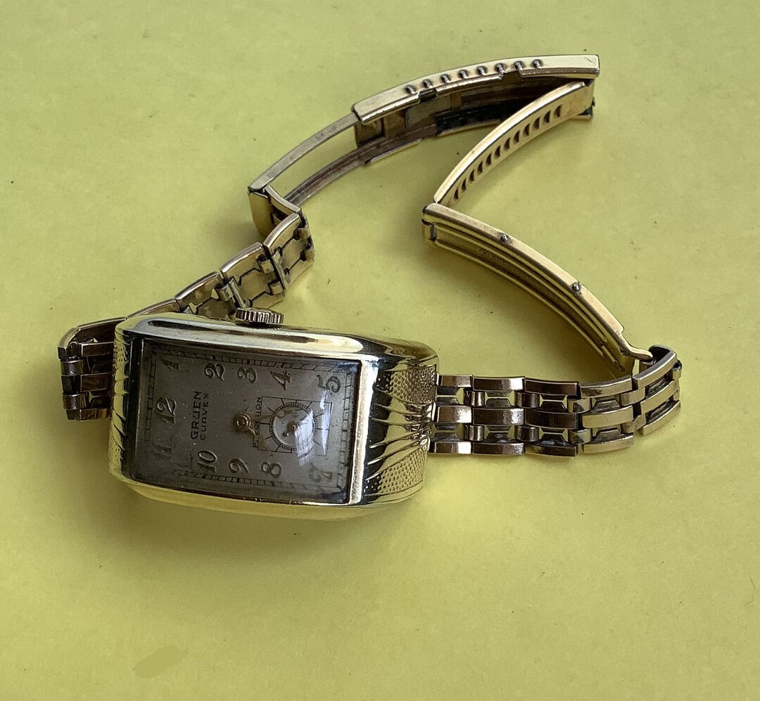 Vintage 1937 Gruen Curvex Lord Ristside Drivers Watch 14K Gold Filled ...