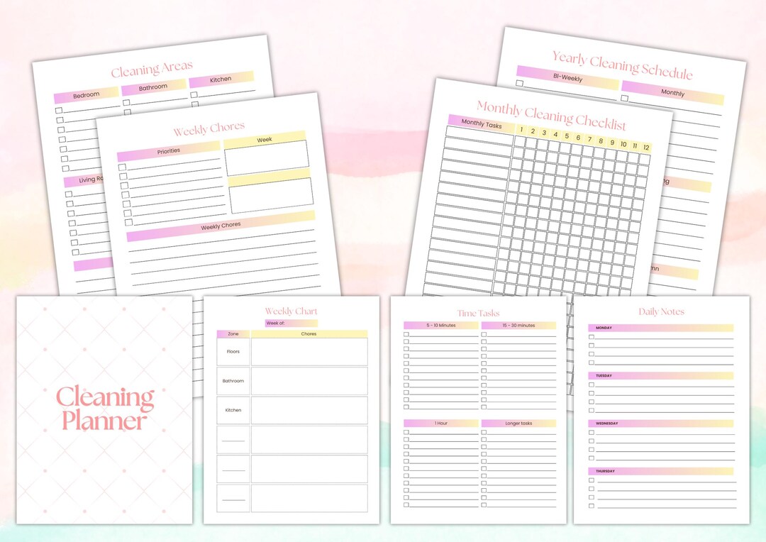 Cleaning Schedule PDF Printable | Weekly, Monthly and Yearly Cleaning ...
