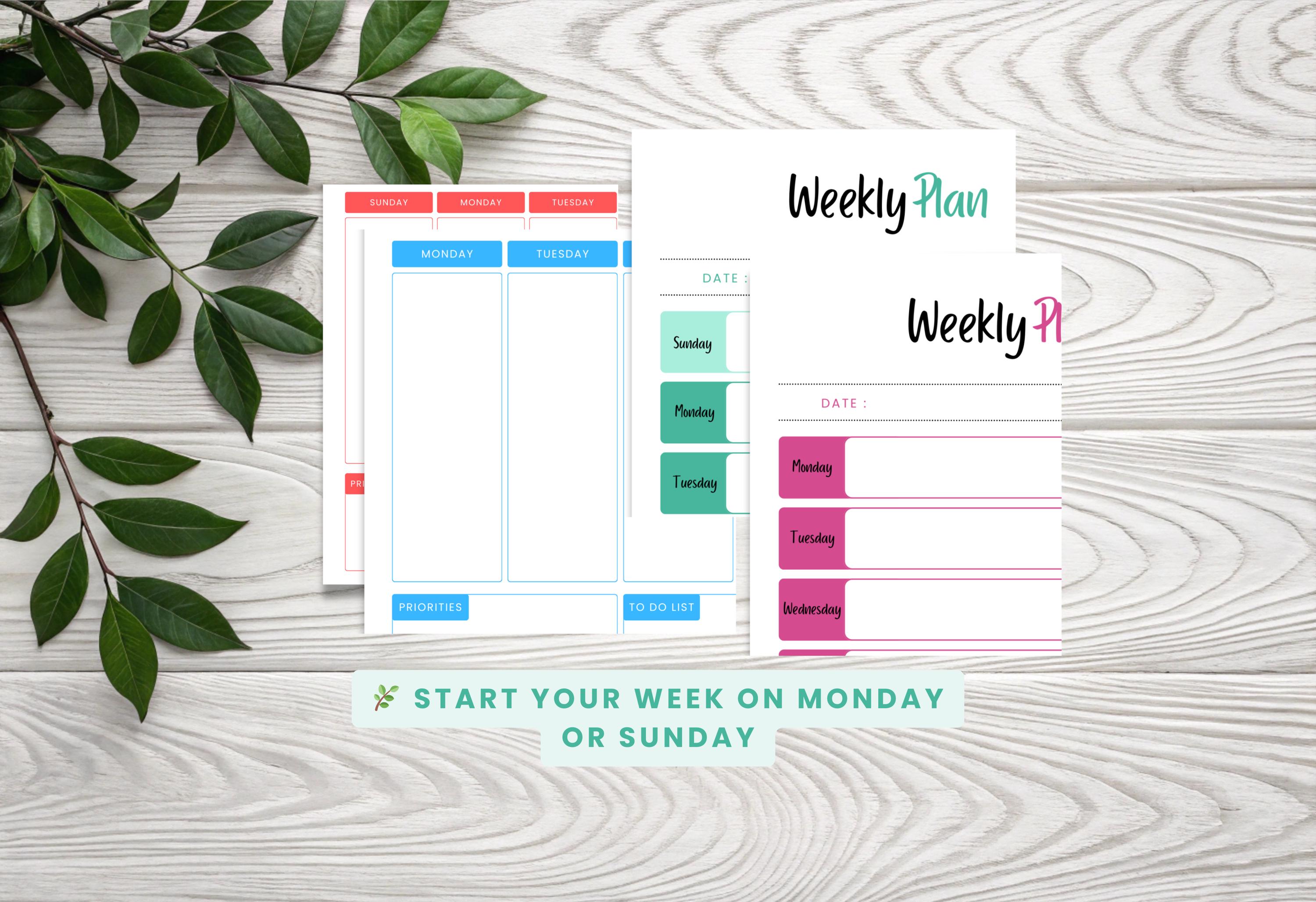 Digital Weekly Planner Printable Bundle | Meal Planner & Checklist ...