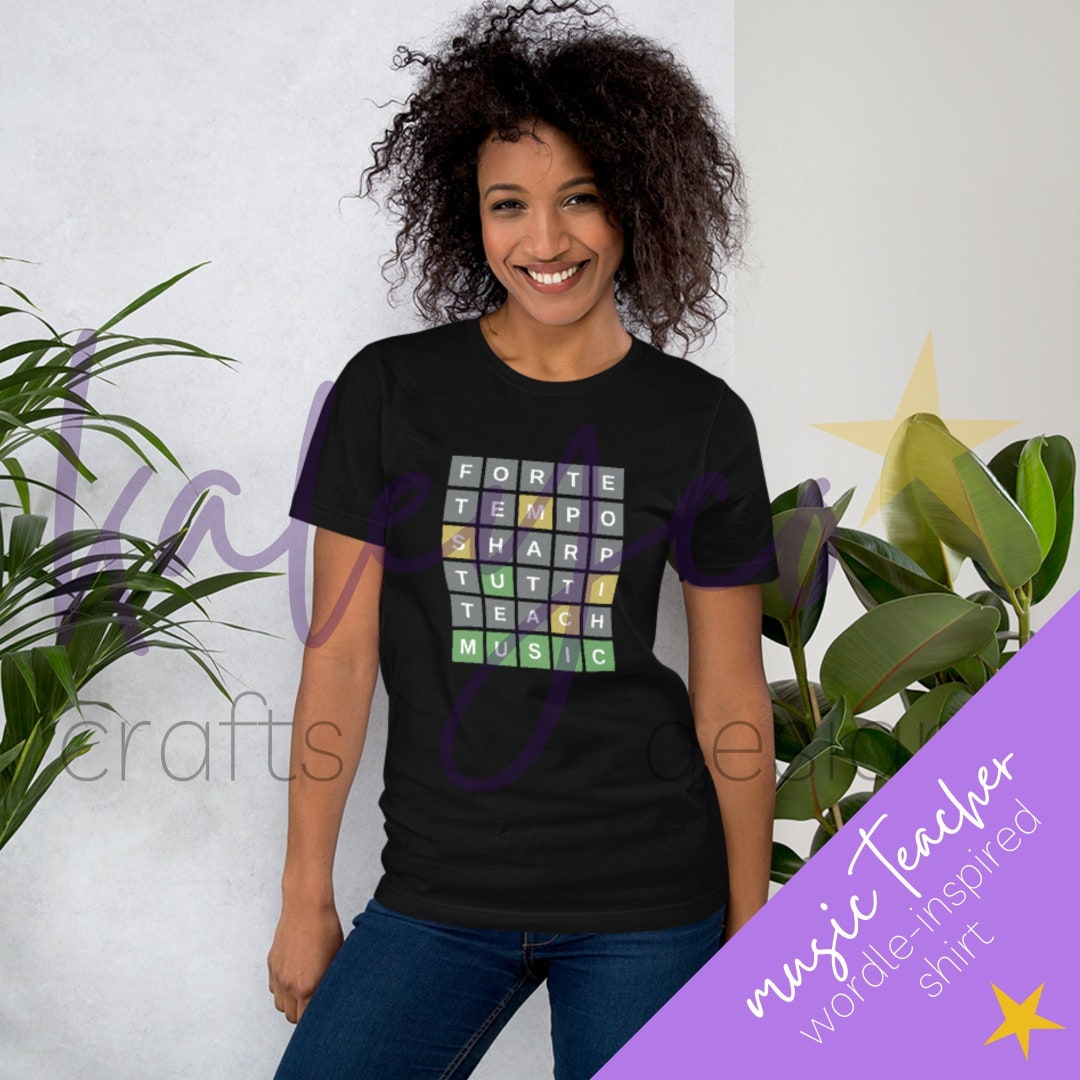 Music Teacher Wordle-inspired Word Game T-shirt, Teacher Appreciation ...