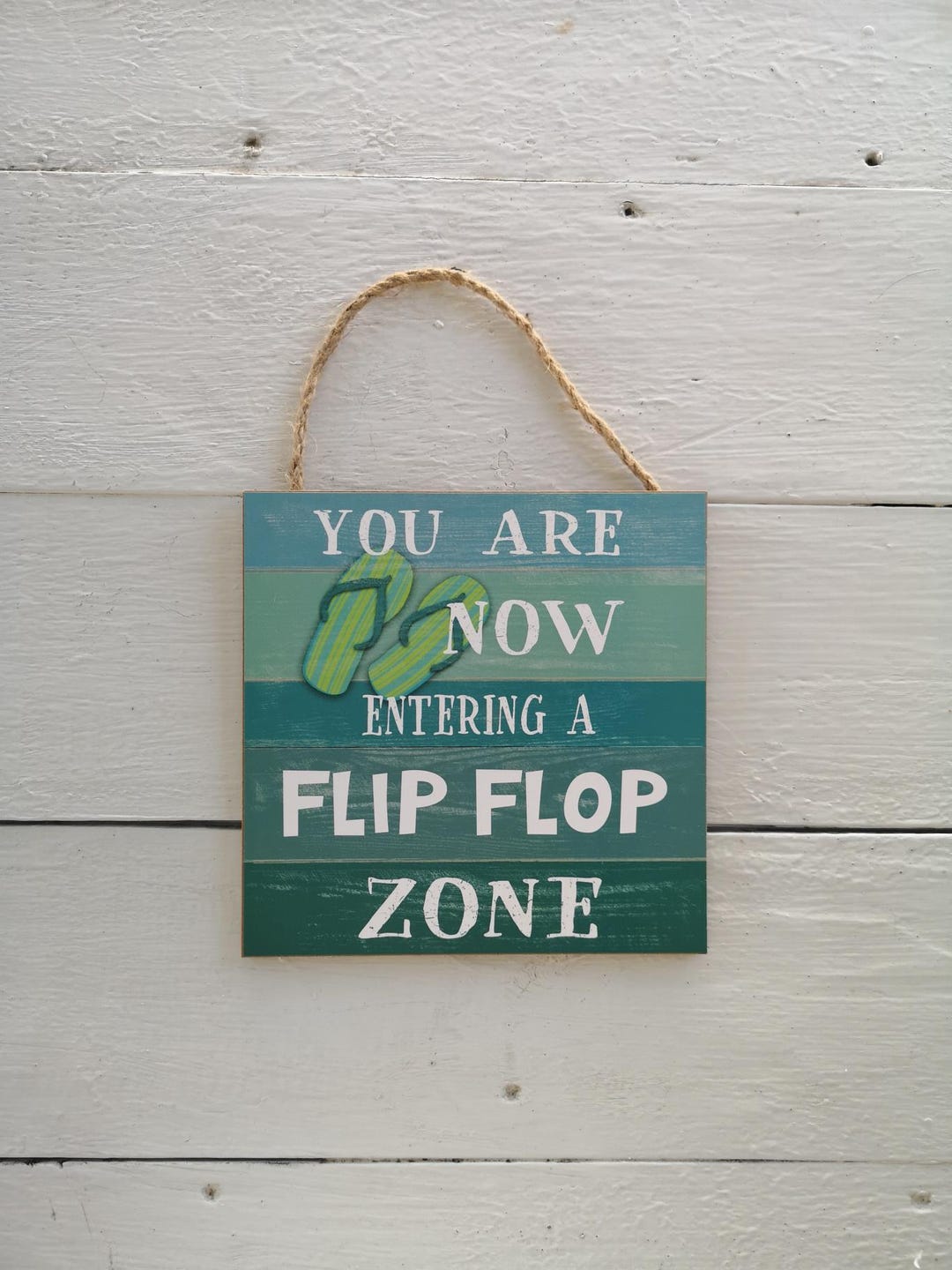 Flip Flop Zone Wooden Sign: Tropical Beach House Decor - Etsy