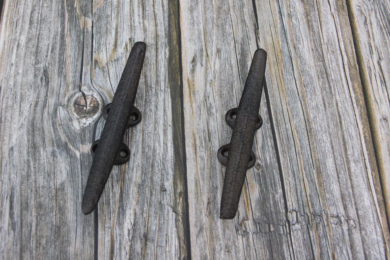 Vintage Cast Iron Boat Cleats: Nautical Wall Hooks, Set of Two - Etsy