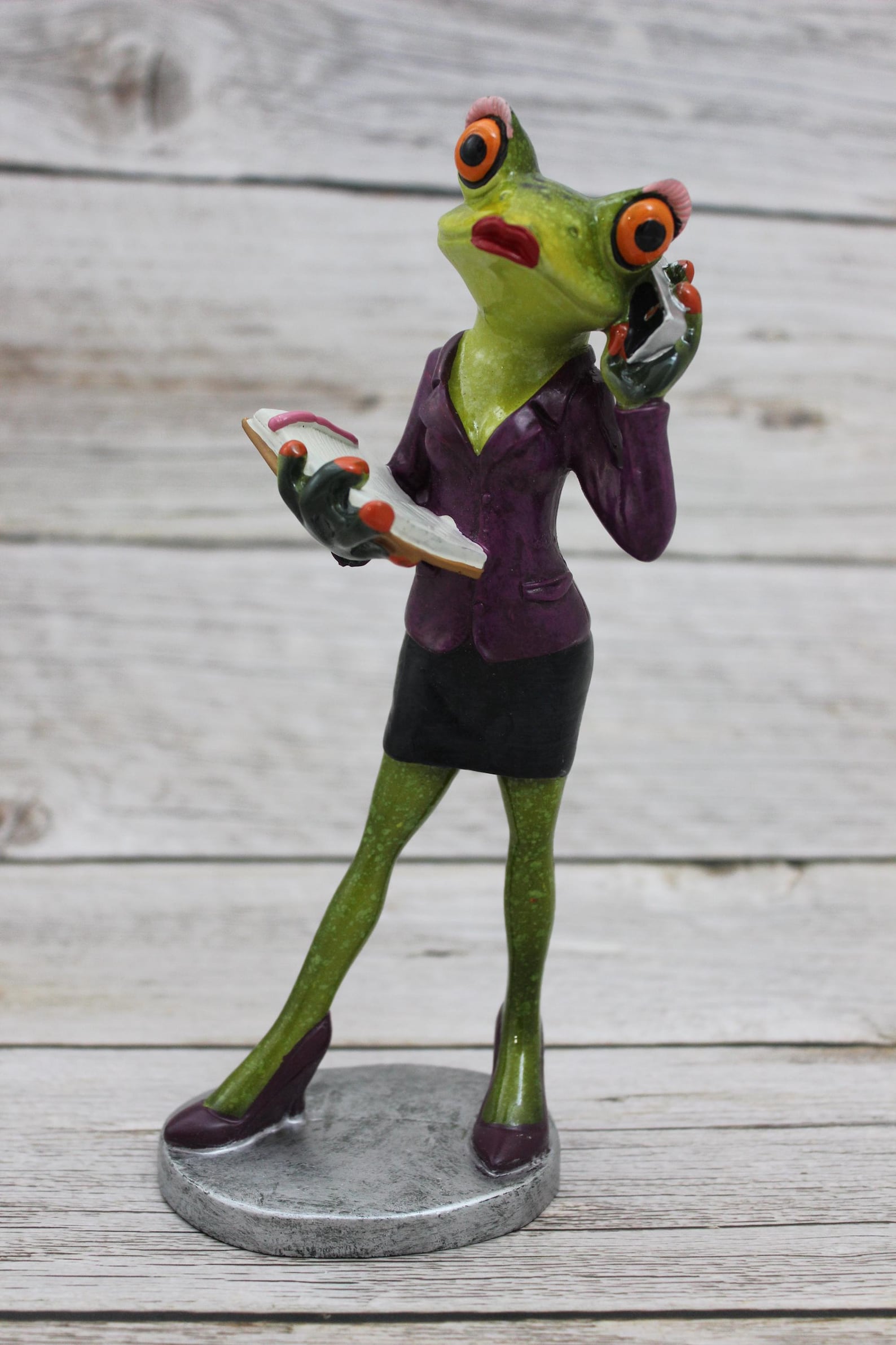 Polystone Lady Frog Executive Figurine - Quirky Office Decor - Etsy