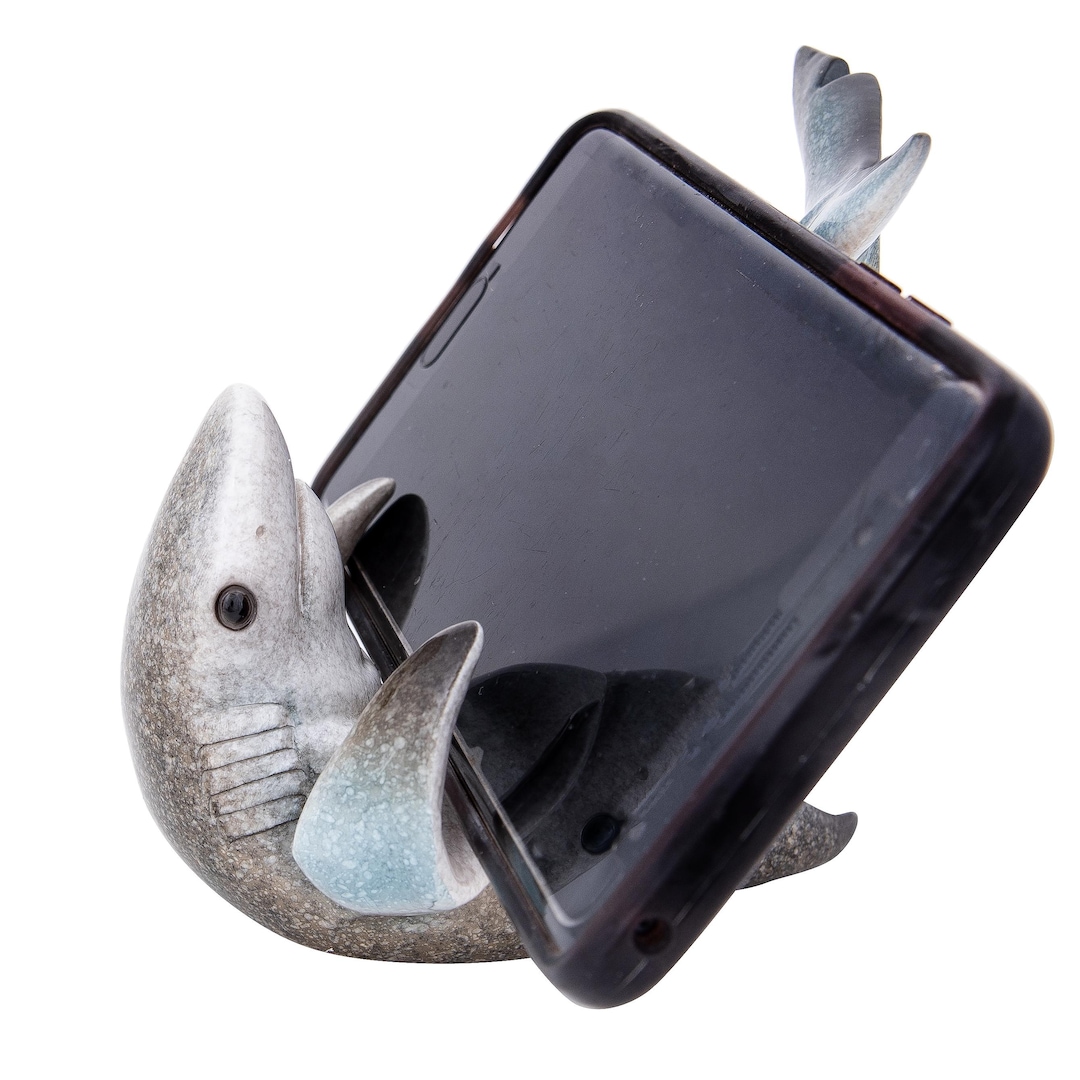 Resin Shark Figurine Phone Holder: Playful Desk Decor - Etsy