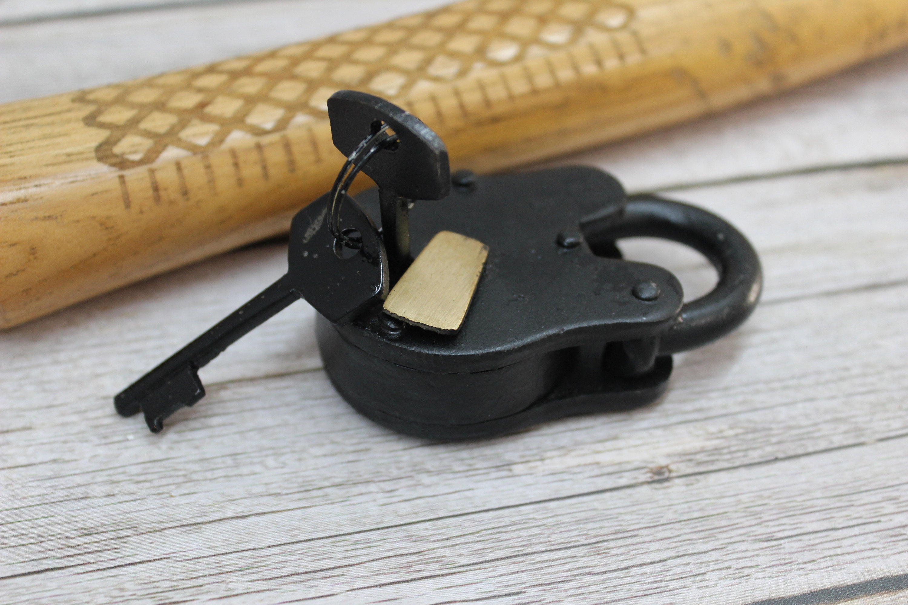 Antique Iron Padlock With Key: Victorian Era Decor - Etsy
