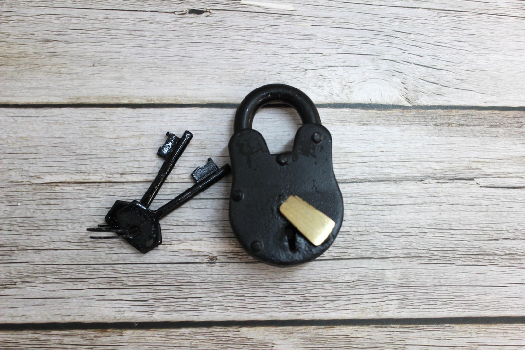 Antique Iron Padlock, Rustic Lock and Key, Collectible Victorian Era ...