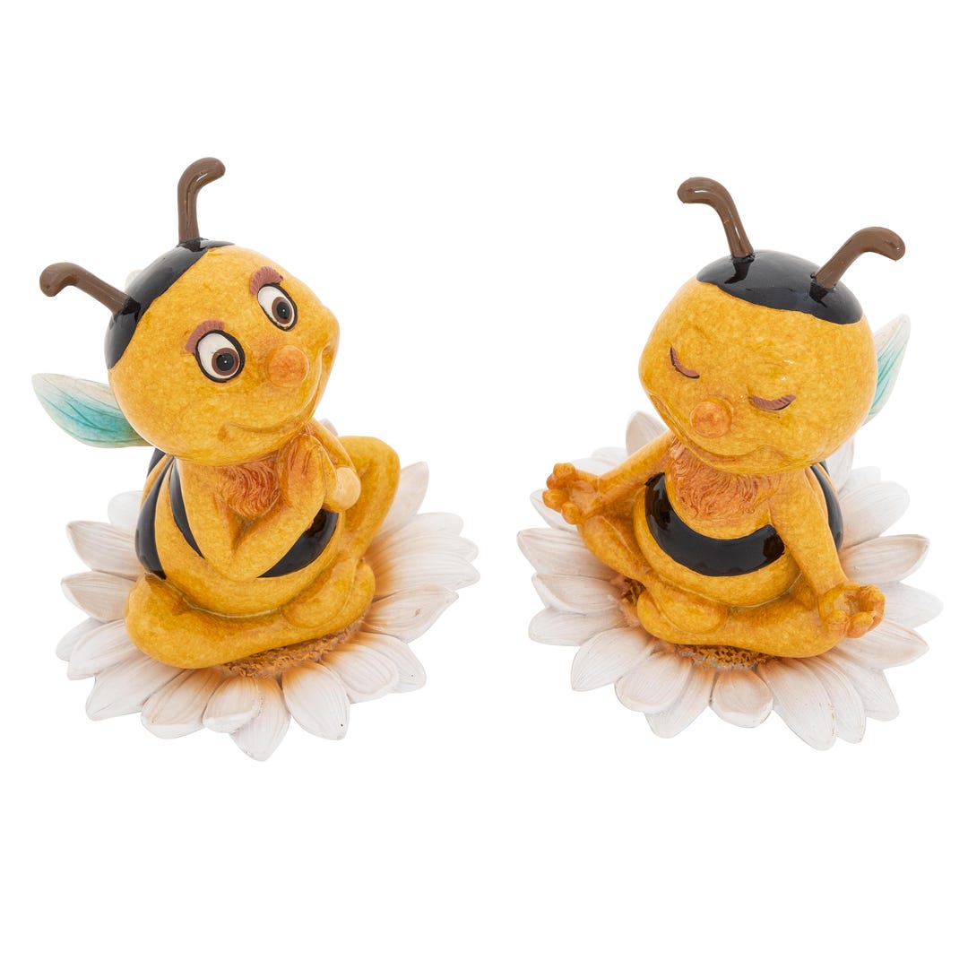 Charming Yoga Bee Figurine Set, Yoga Bee Figurines, Cute Yoga Bee Set ...