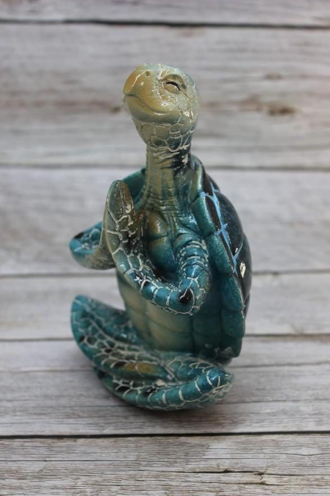 Meditating Sea Turtle Figurine, Sea Turtle in Yoga Pose, Yoga Sea ...