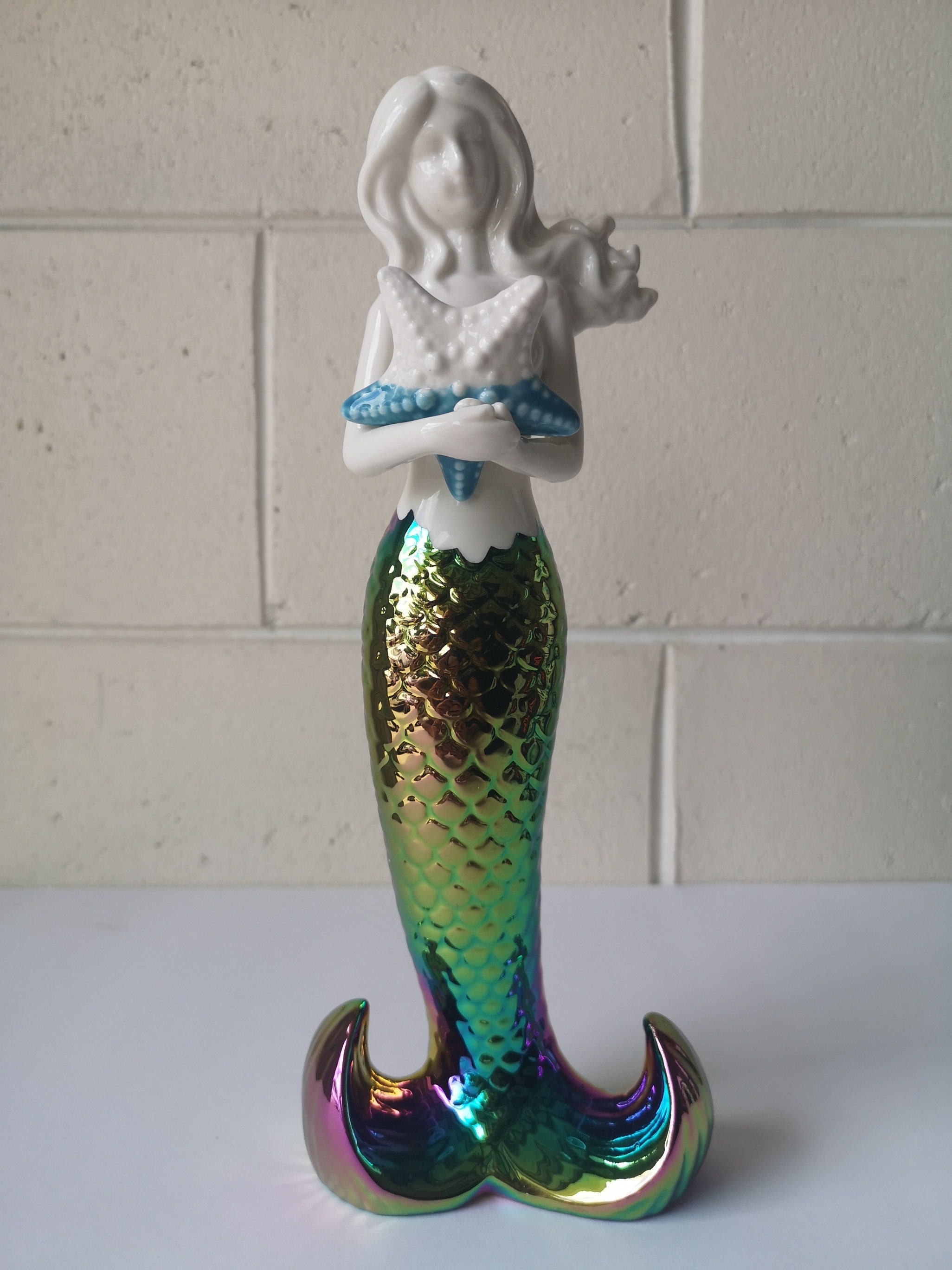 Mermaid Statue Mermaid Figurine Mermaid Decor Ceramic | Etsy
