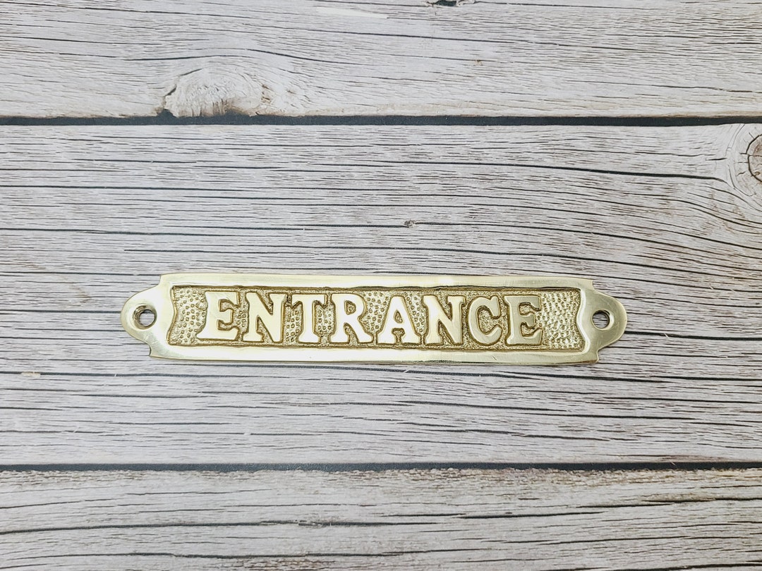 Golden Brass Entrance Plaque: Vintage Style Door Sign (6" X 1") - Etsy